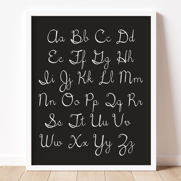Print and Cursive Alphabet Signs - Etsy