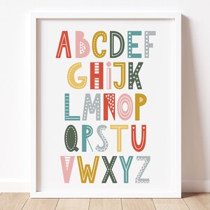 Alphabet abc nursery wall print // printable kids wall art | Etsy