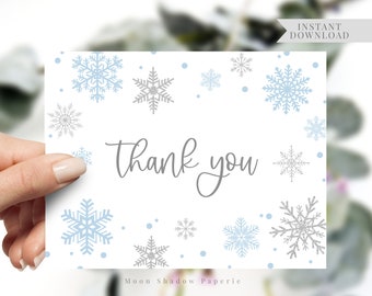 Snow Thank You Card - Etsy