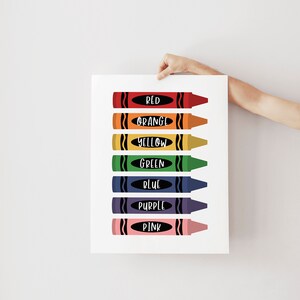 Crayons Wall Art Print // Printable Kids Wall Art, Wall Decor, Nursery ...