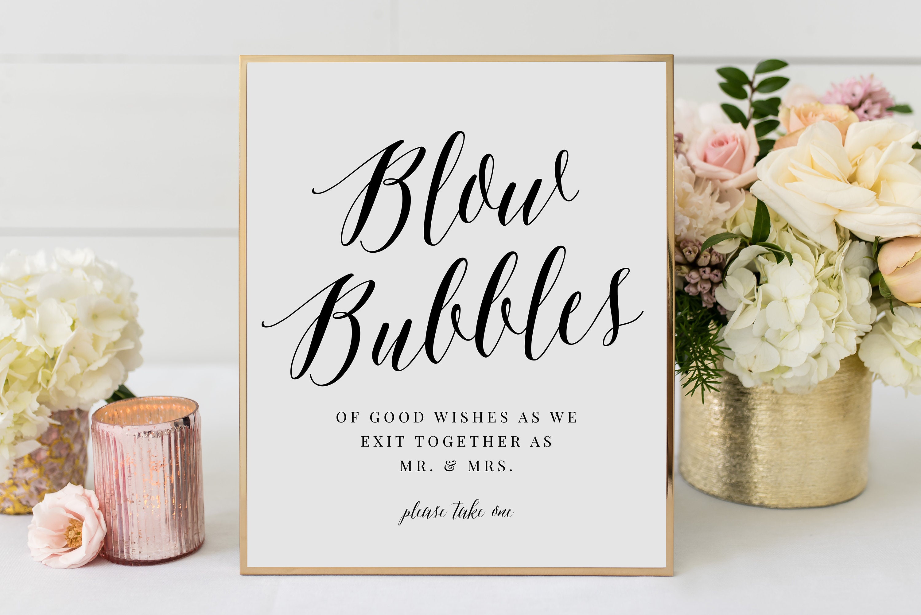 Blow Bubbles Sign // Wedding Sign Bubble Send Off Wedding | Etsy