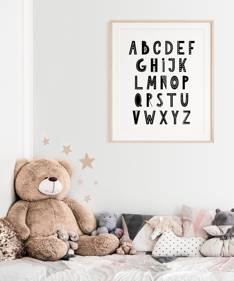 Alphabet Abc Nursery Wall Art Print // Printable Kids Wall Art, Wall ...