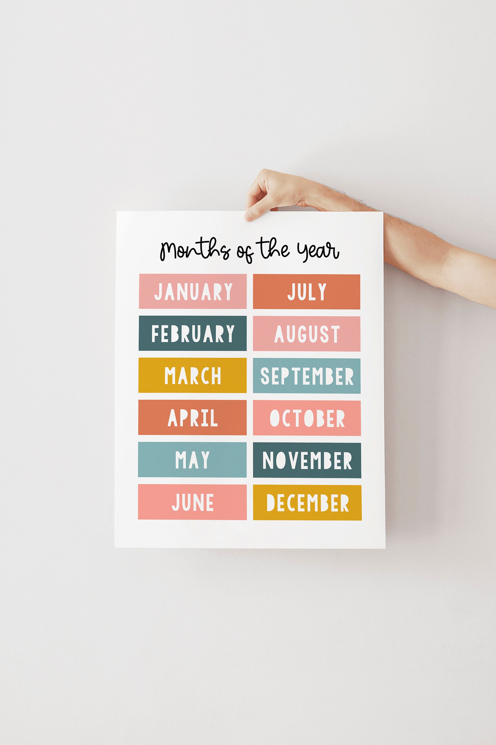 Months of the Year Printable Poster // Printable Kids Wall - Etsy