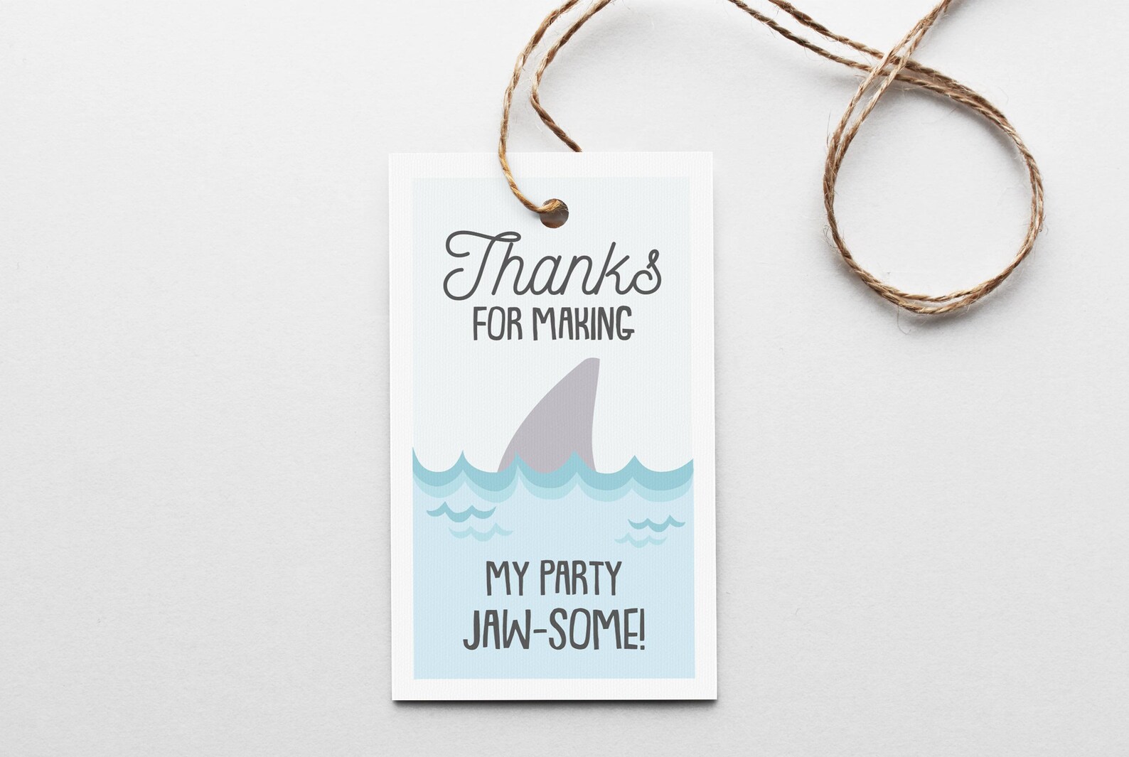 Shark Birthday Party Favor Tag // Favors Shark Theme Jars | Etsy