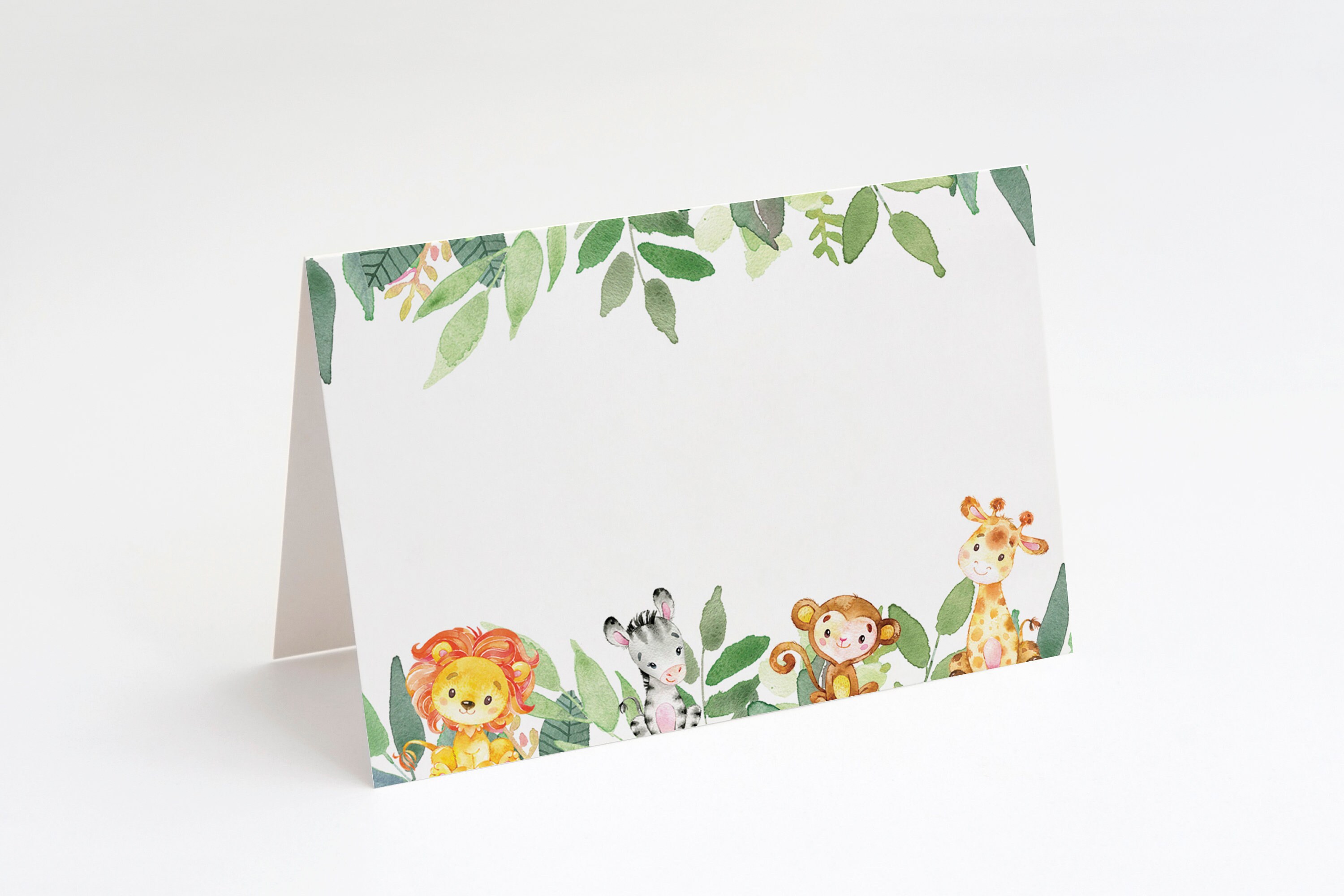 Diy food label cards table tent place cards // jungle safari | Etsy