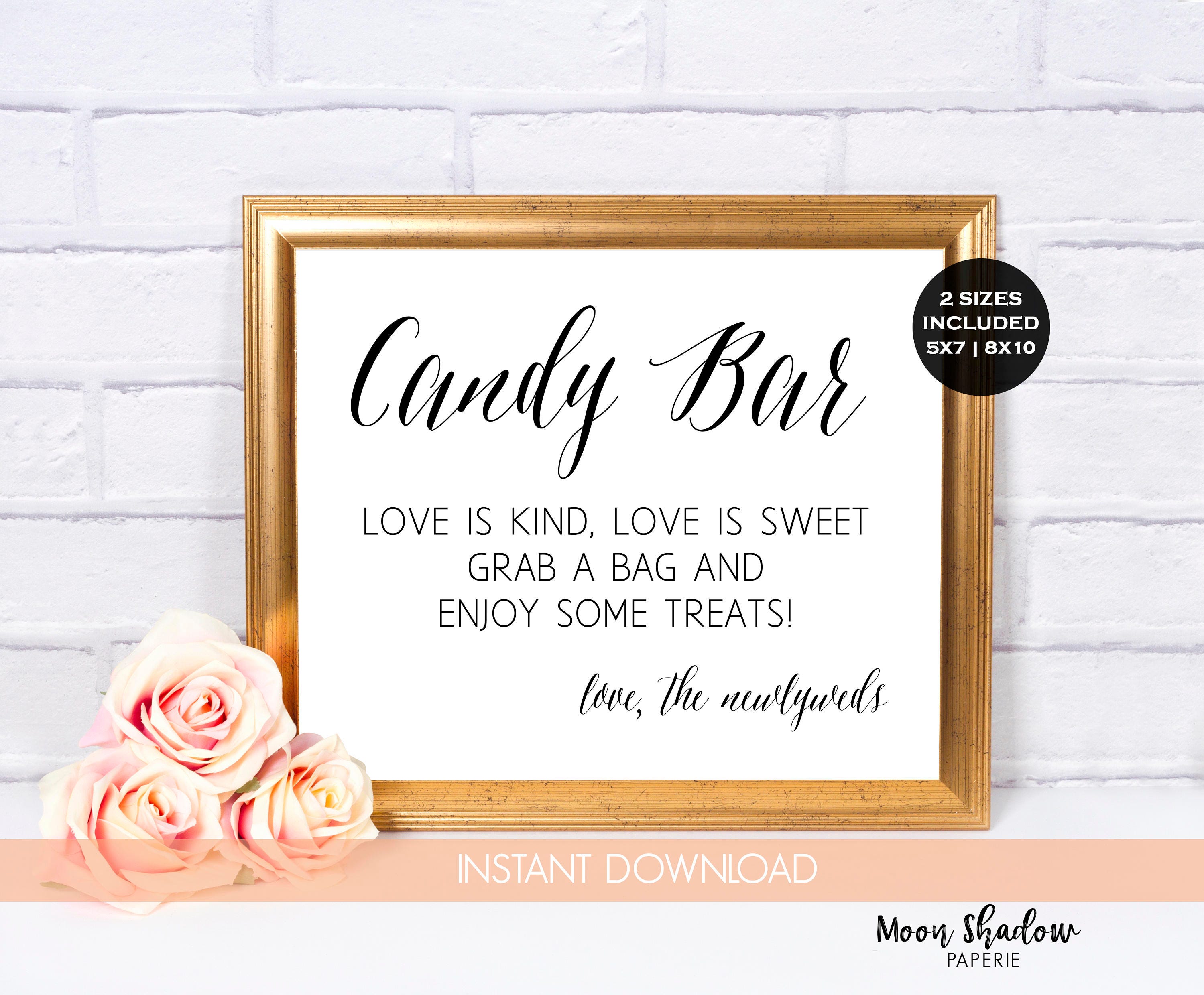 Wedding Candy Bar Sign Candy Buffet Wedding Reception Sign | Etsy