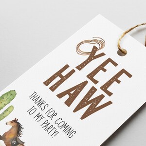Cowboy Birthday Favor Tags // Cowboy Birthday, Western Party, Desert ...