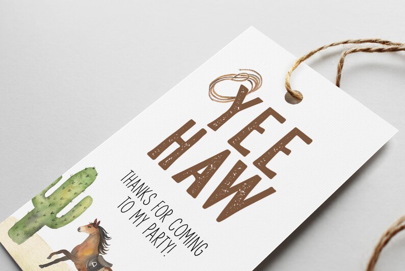 Cowboy Birthday Favor Tags // Cowboy Birthday Western Party - Etsy