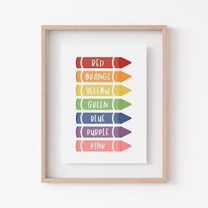 Crayons Wall Art Print // Printable Kids Wall Art, Wall Decor, Nursery ...