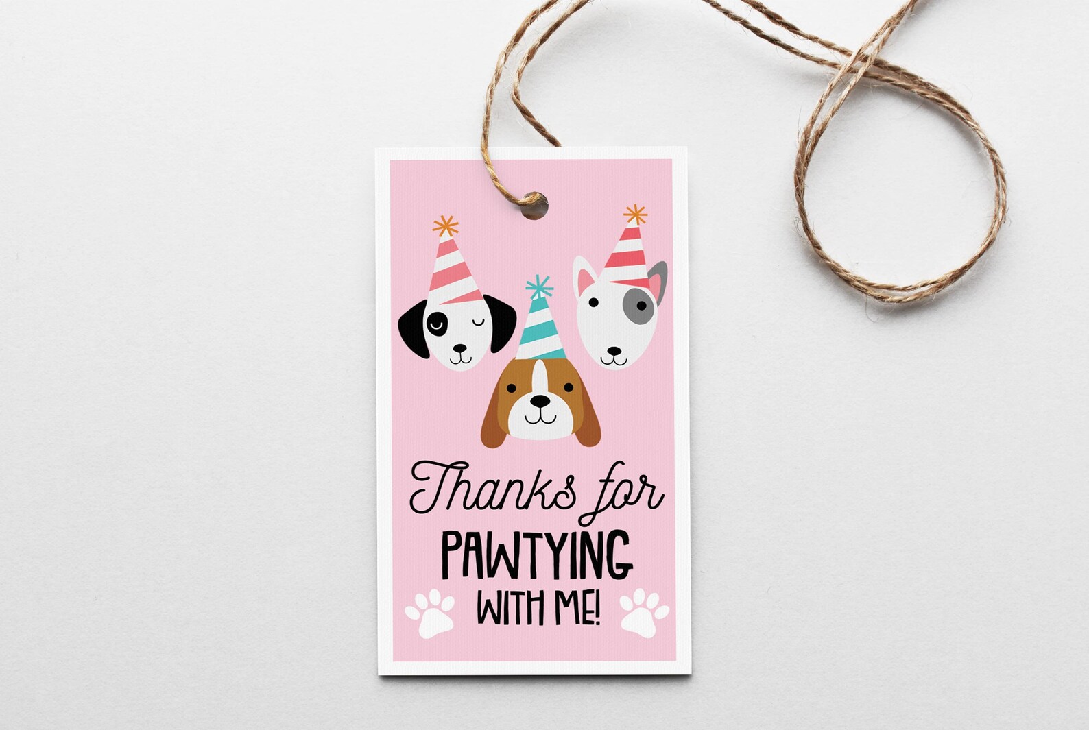 Dog Birthday Party Favor Tag // Puppy Pawty Birthday Girl - Etsy