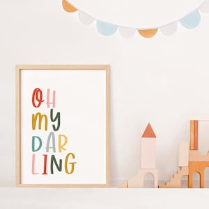 Oh My Darling Nursery Wall Print // Printable Kids Wall Art, Wall Print ...