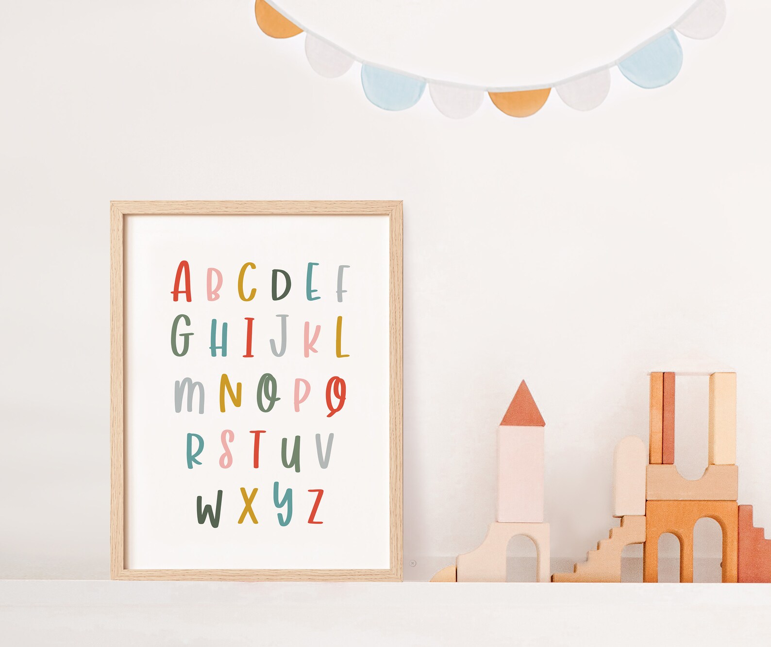 Alphabet Abc Wall Print // Printable Kids Wall Art Wall - Etsy