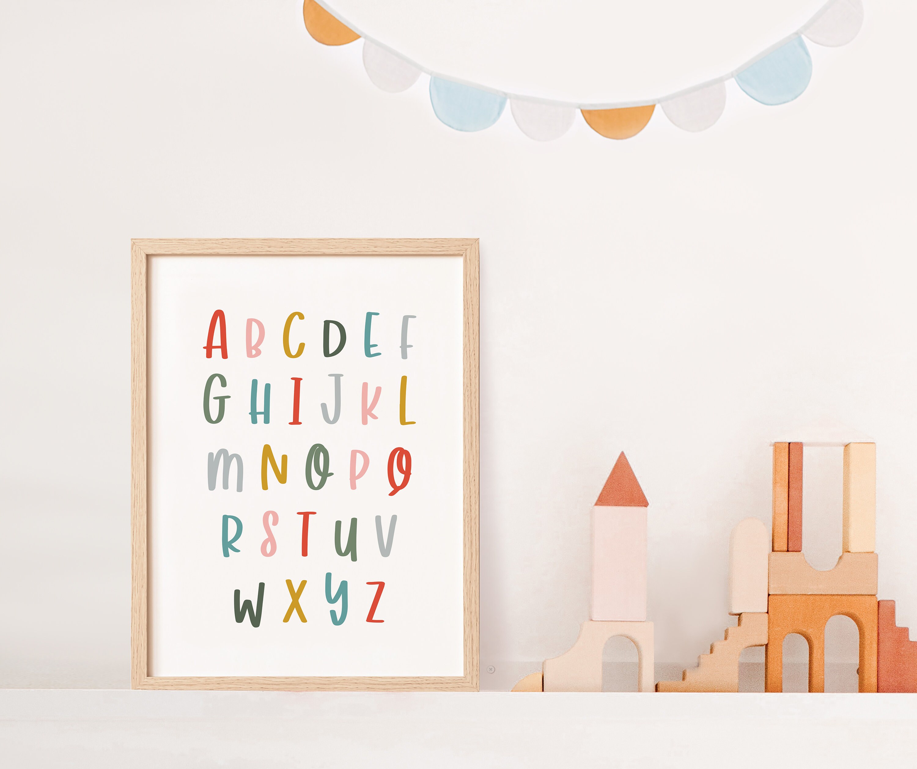Alphabet Abc Wall Print // Printable Kids Wall Art Wall - Etsy