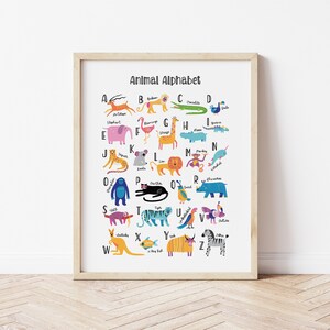 Alphabet Abc Animals Nursery Wall Print // Printable Kids Wall Art ...