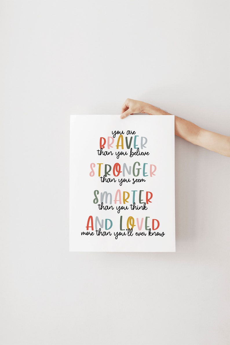 You Are Braver Than You Believe Wall Print // Printable Kids Wall Art ...
