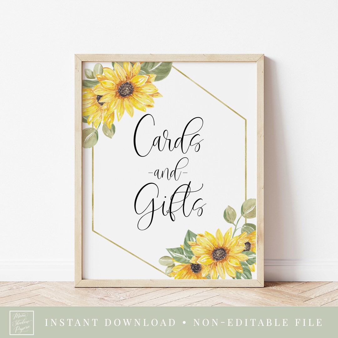 Cards and Gifts Table Sign // Sunflower Theme Baby Shower - Etsy