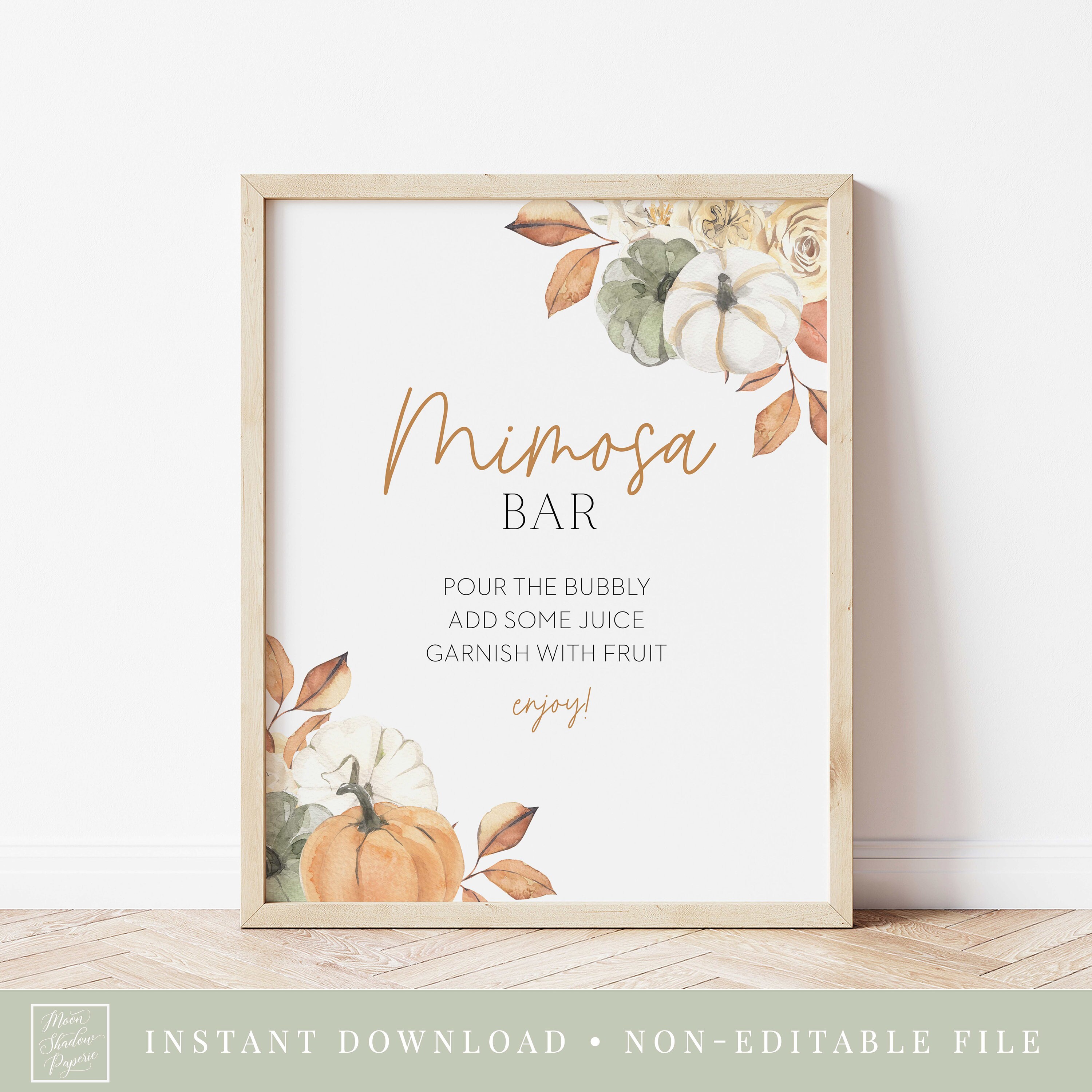 Printable Mimosa Bar Sign // Fall Baby Shower Pumpkin Fall | Etsy