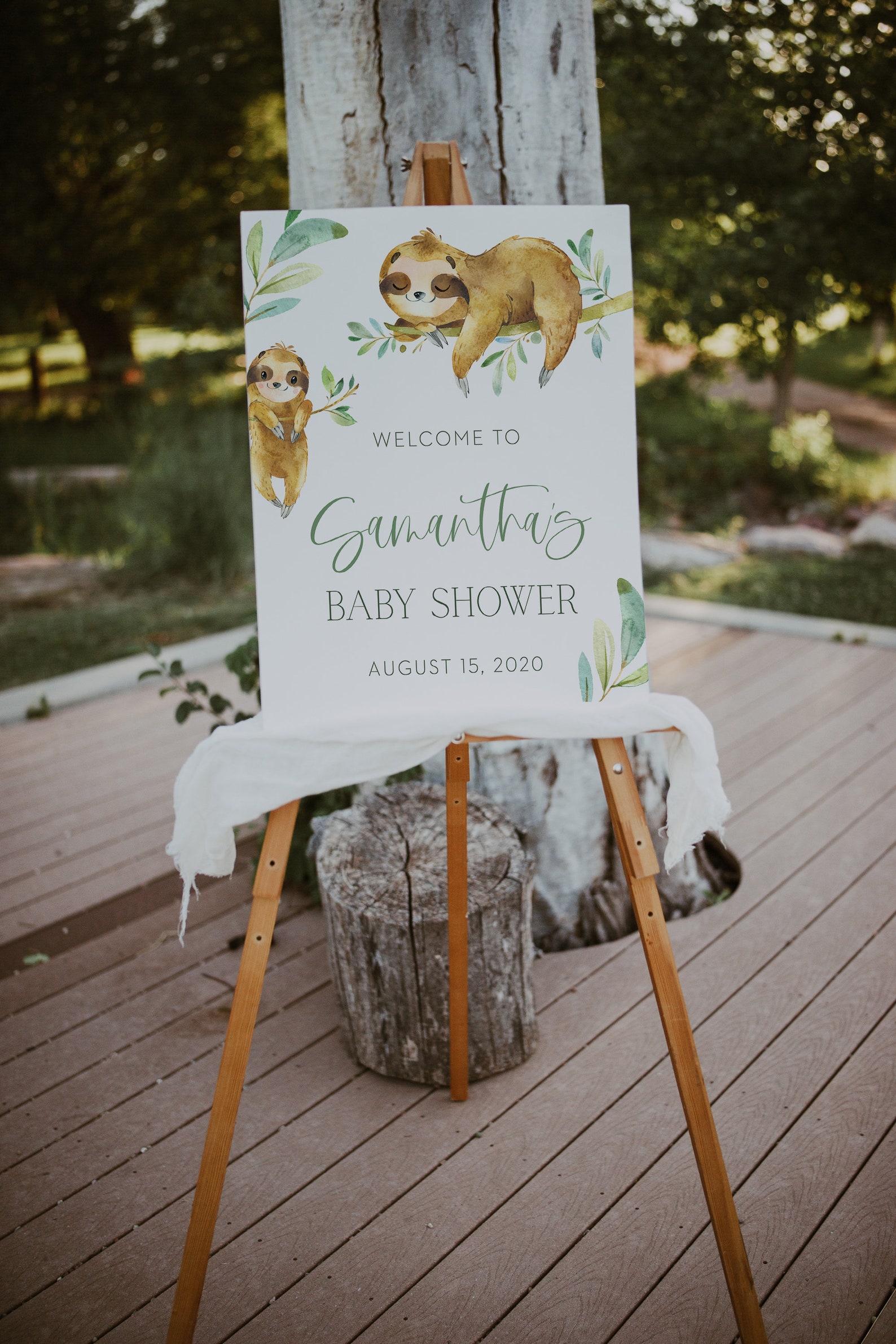 Printable welcome sign // sloth baby shower sloth theme | Etsy