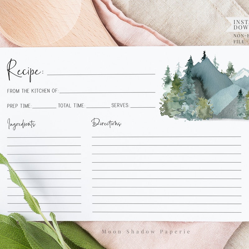 Rustic Recipe Cards - Etsy