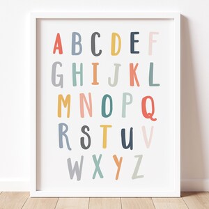 Alphabet abc wall print // printable kids wall art wall | Etsy