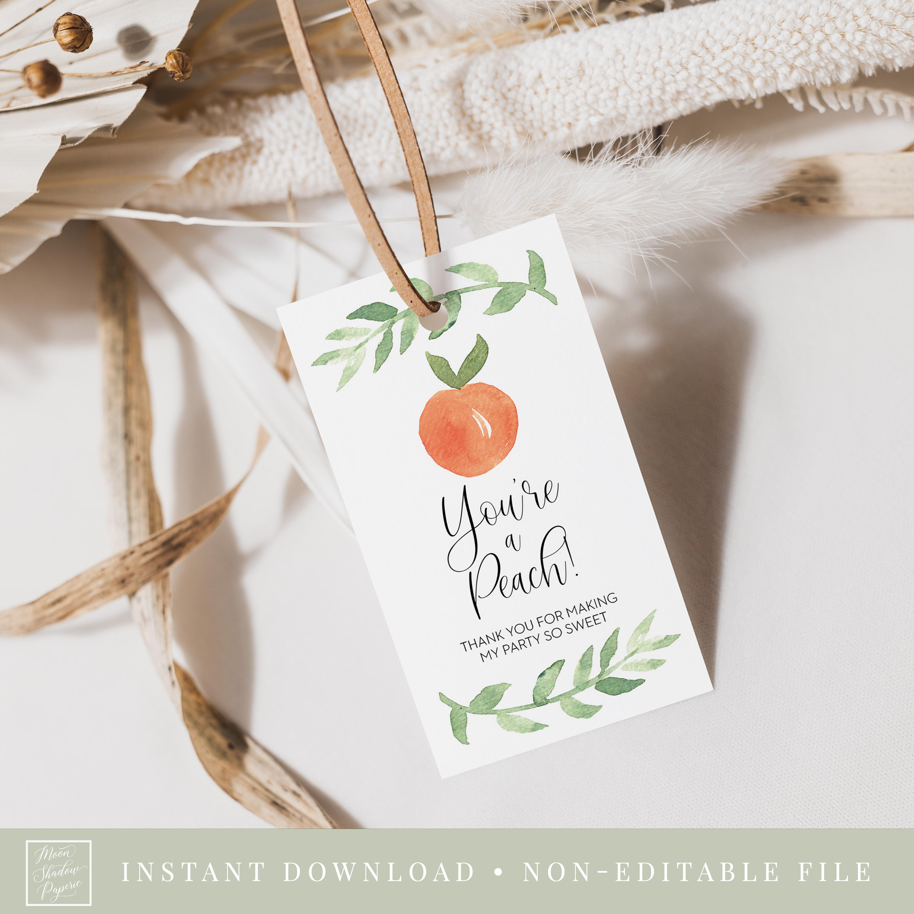 Printable Peach Favor Tag // You're a Peach, Peach Birthday Party ...