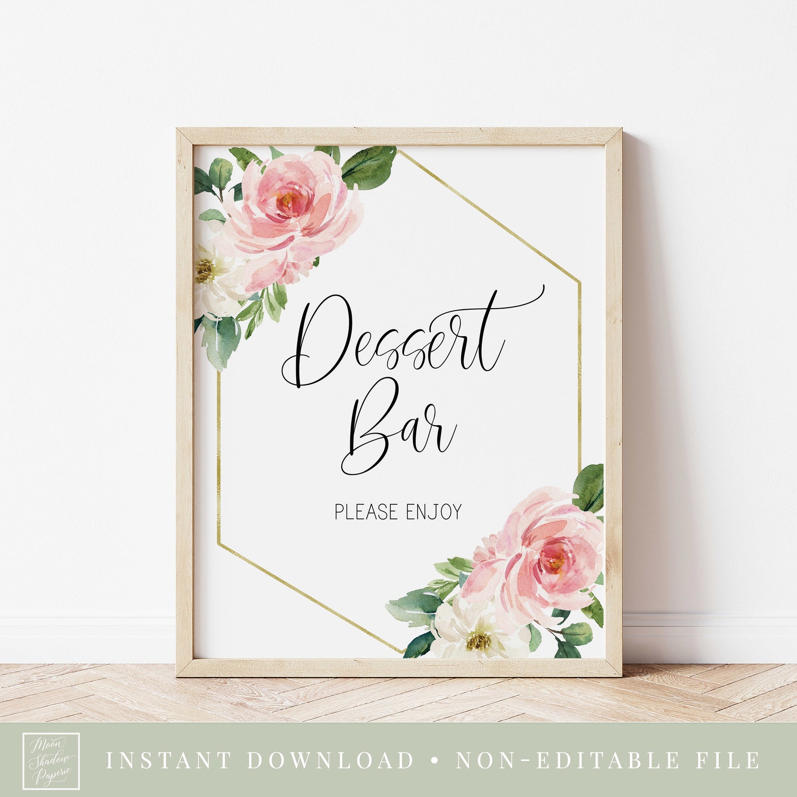 Dessert Bar Sign // Blush Pink Floral Baby Shower Bridal | Etsy