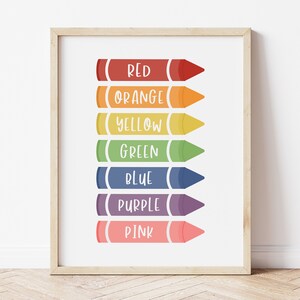 Crayons Wall Art Print // Printable Kids Wall Art, Wall Decor, Nursery ...