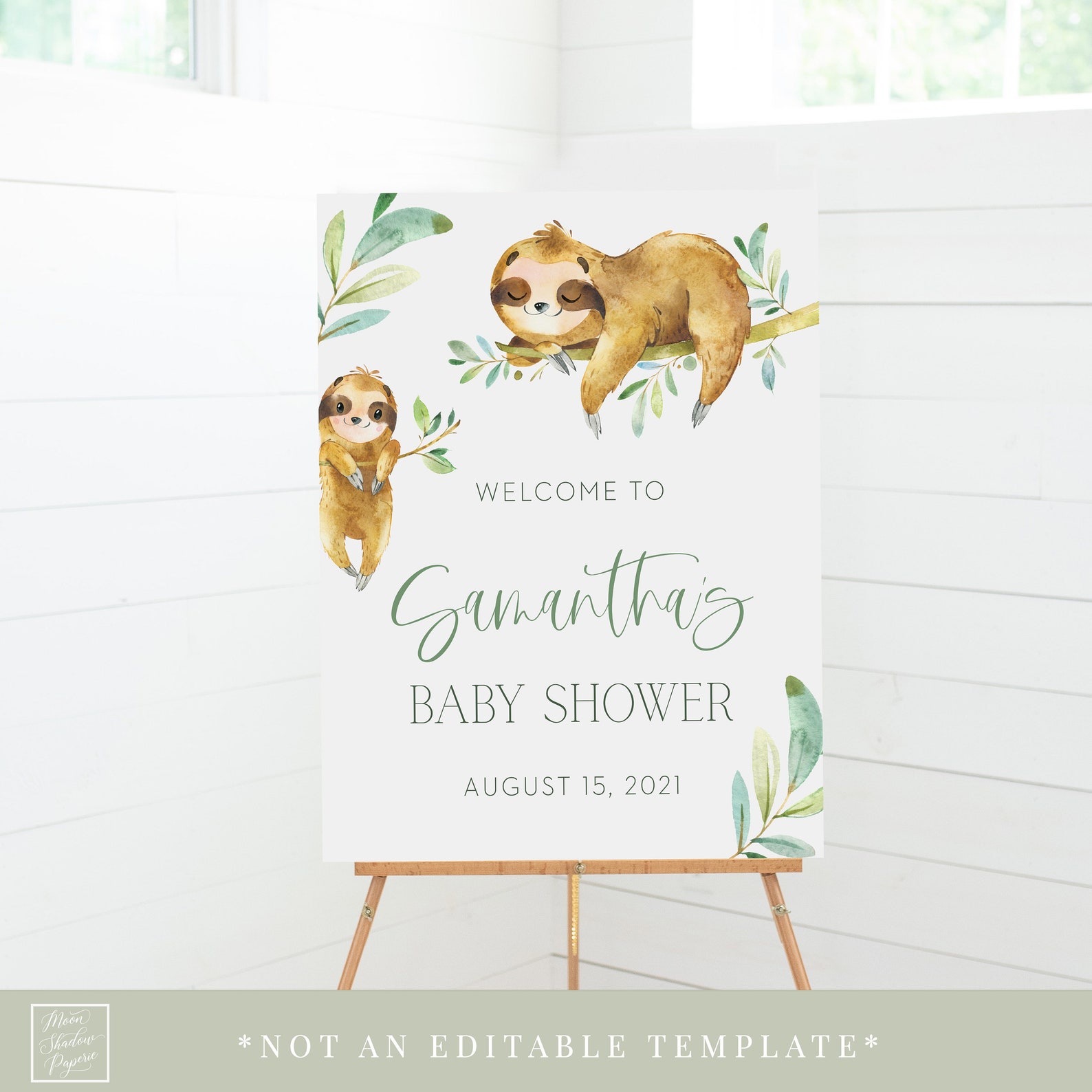 Printable Welcome Sign // Sloth Baby Shower Sloth Theme | Etsy