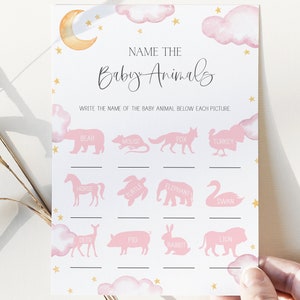 Baby Animals Game // Twinkle Baby Shower Game, Moon and Stars, Twinkle ...