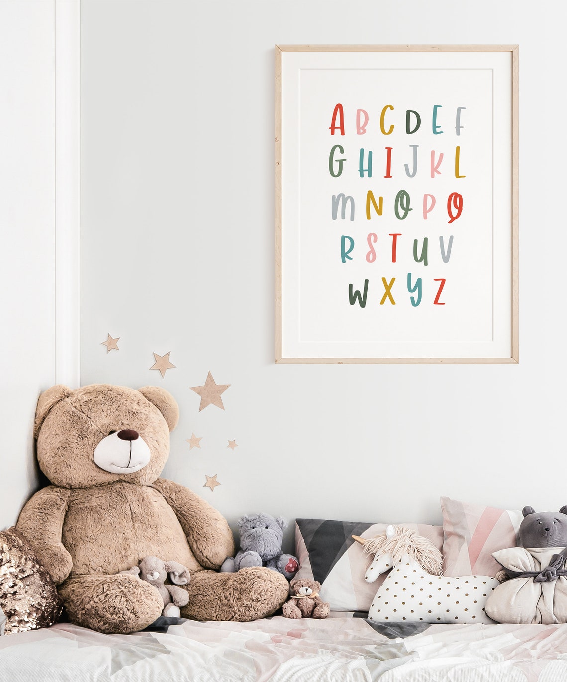 Alphabet Abc Wall Print // Printable Kids Wall Art Wall - Etsy
