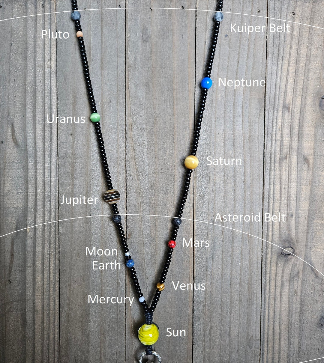 Solar System Lanyard, 91, Beaded Lanyard, Planet Lanyard, ID Badge ...