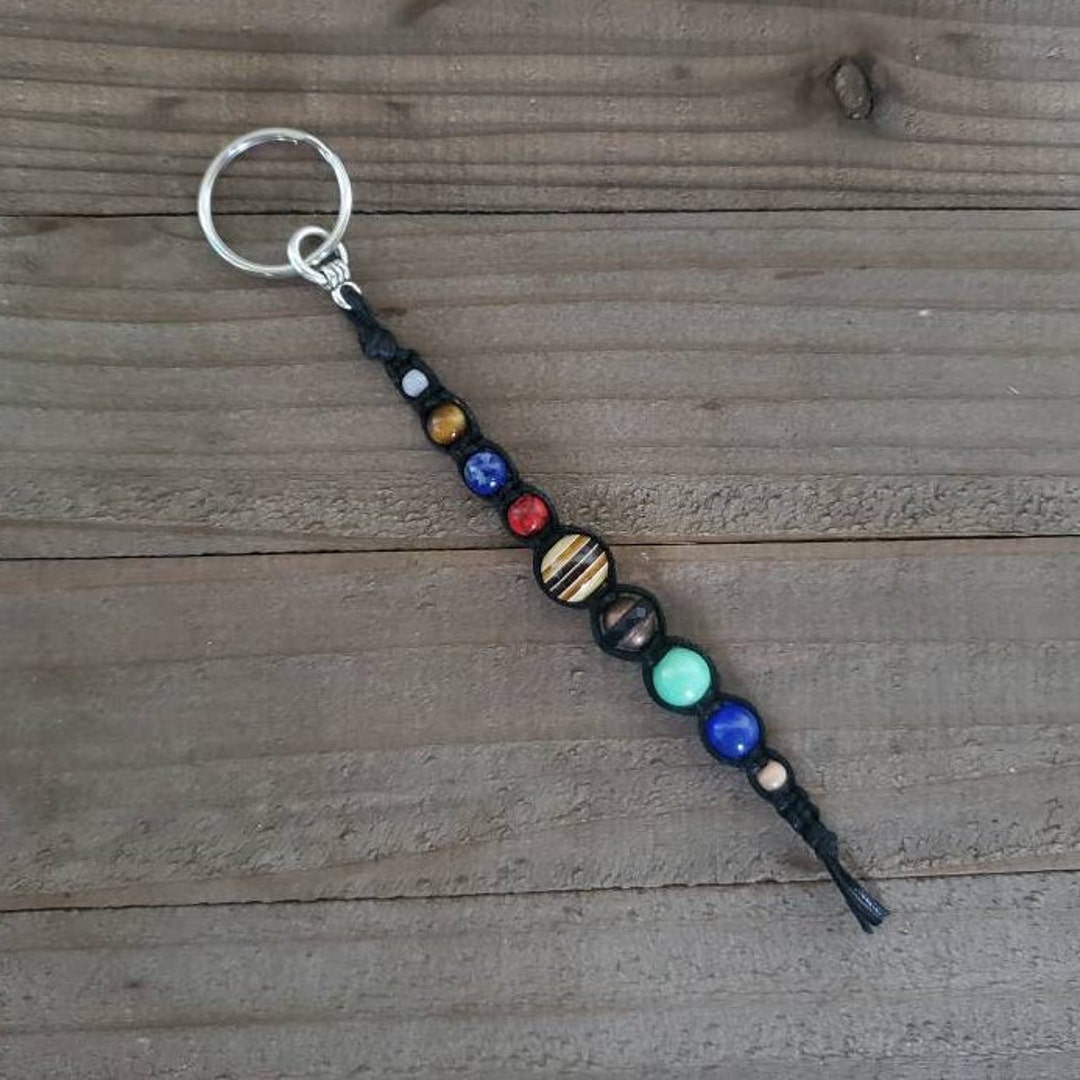 Solar System Key Ring Keychain, #77, Keychain, Beaded Keychain, Outer ...