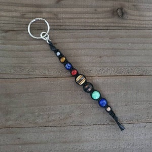 Solar System Key Ring Keychain, #77, Keychain, Beaded Keychain, Outer ...