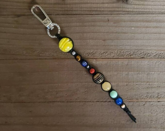 Solar System Keychain, 73, Keychain, Beaded Keychain, Outer Space ...