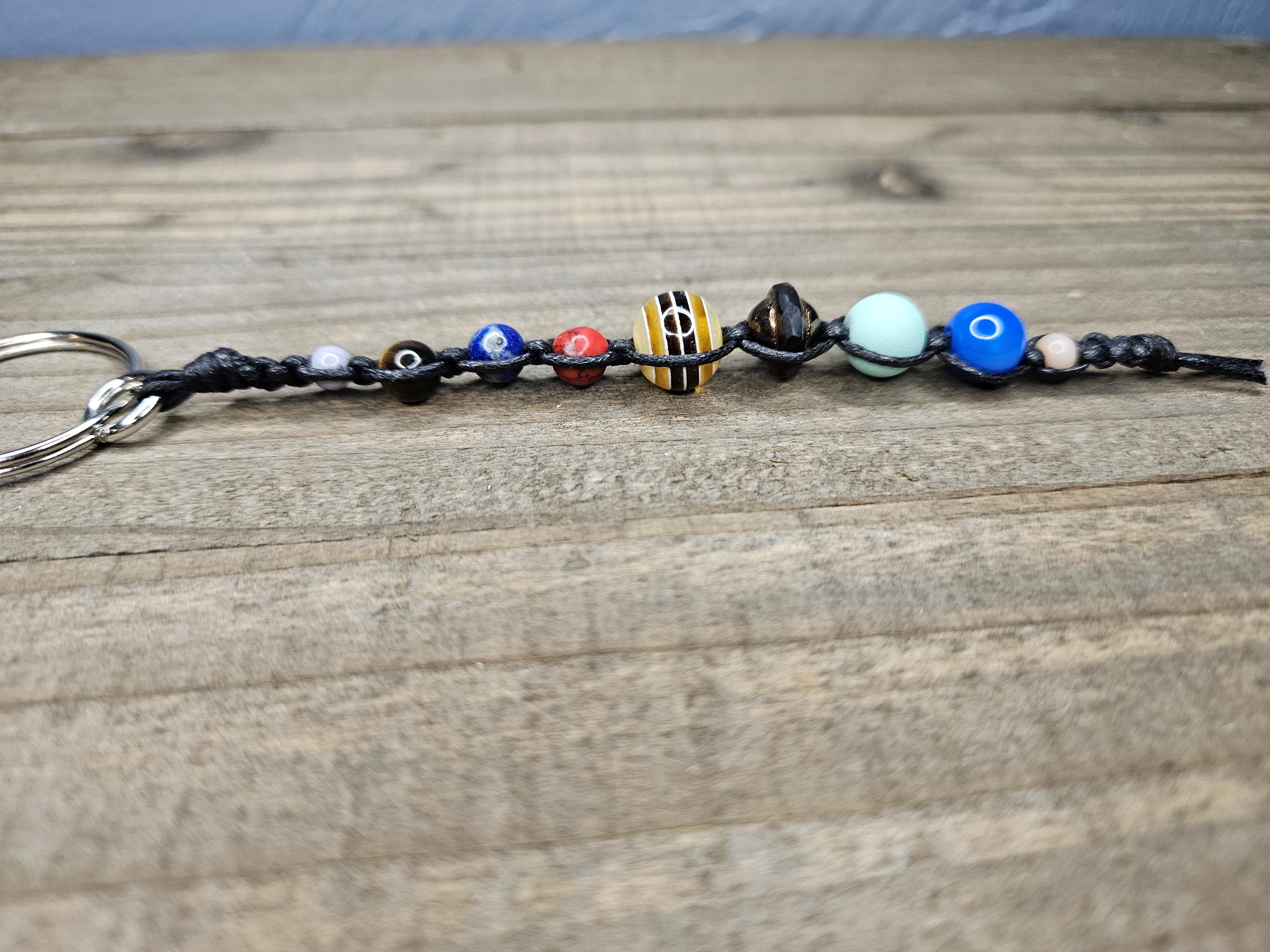 Solar System Key Ring Keychain, #77, Keychain, Beaded Keychain, Outer ...
