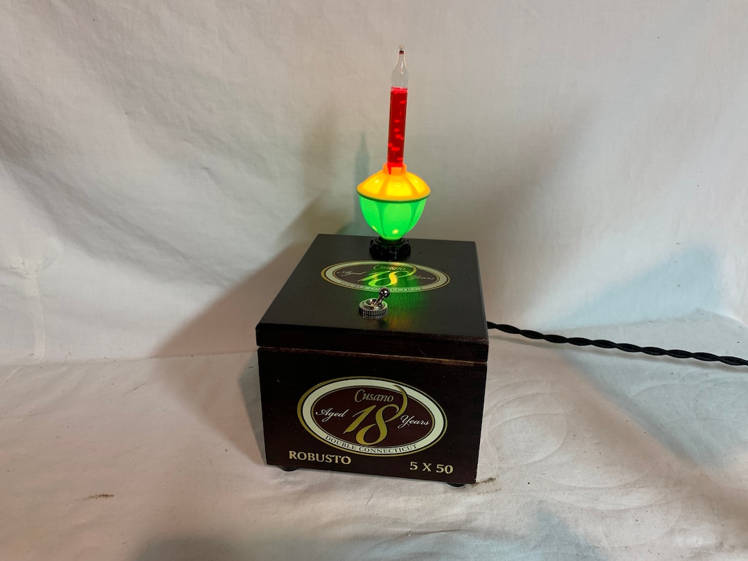 Bubble Light Cigar Box Lamp, Cigar Box, Desk Lamp, Unique Lamp ...
