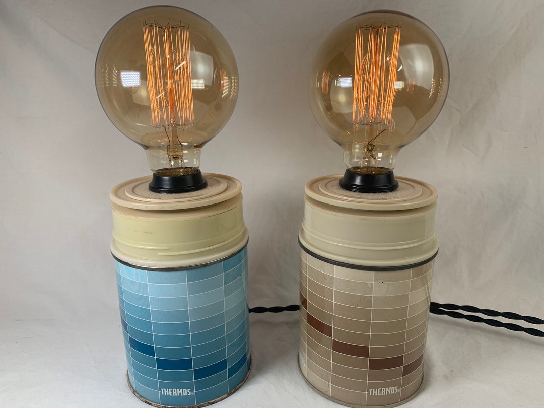 Vintage Thermos Lamp, Retro Thermos, Kitchen Decor, Touch Lamp, Table ...