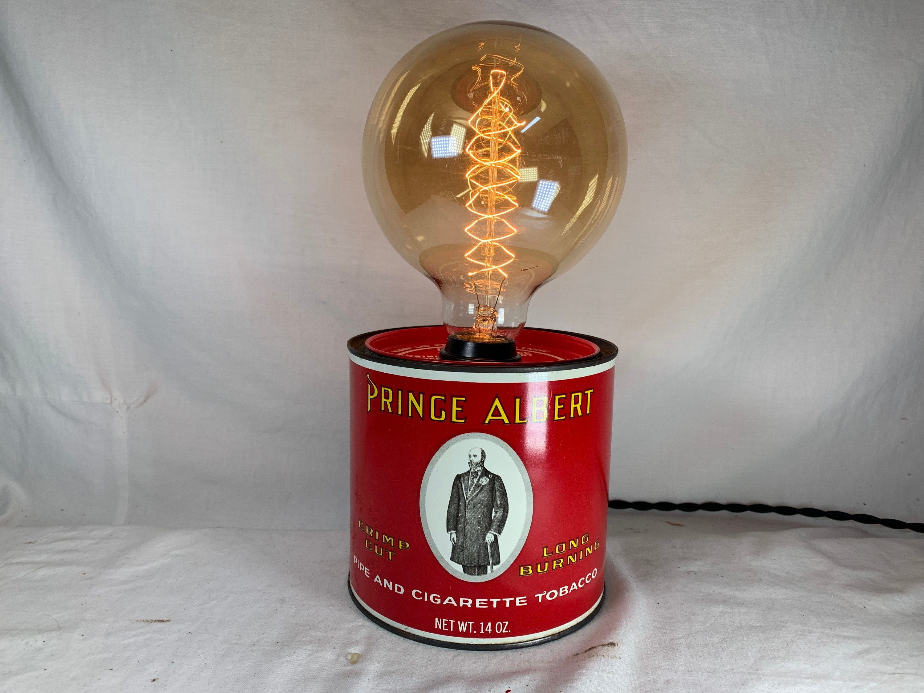 Prince Albert Can Touch Lamp: Upcycled Tobacco Tin Table Lamp - Etsy