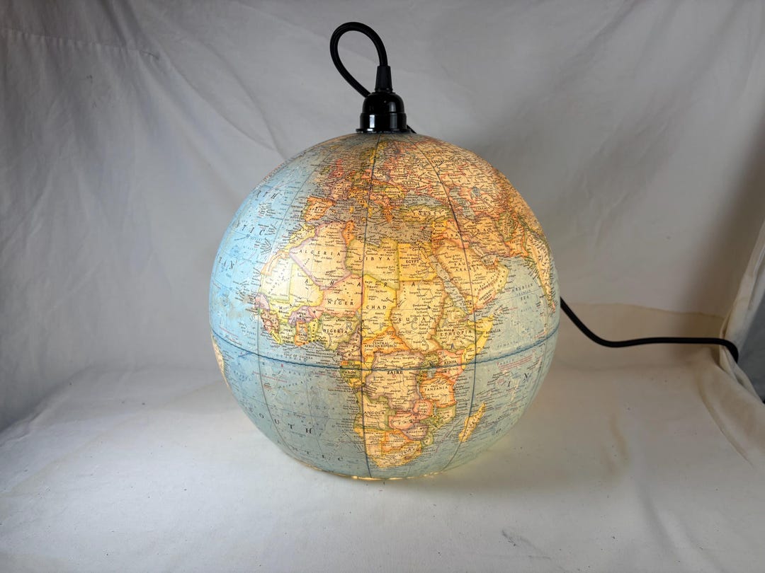 World Globe Pendant Lamp, Translucent Globe Lamp, World Globe, Globe ...