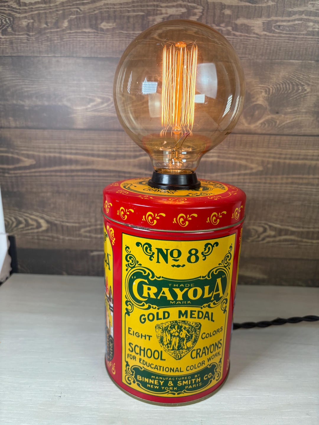 Crayola Crayon Lamp, Vintage Crayon Tin, Kitchen Decor, Touch Lamp ...