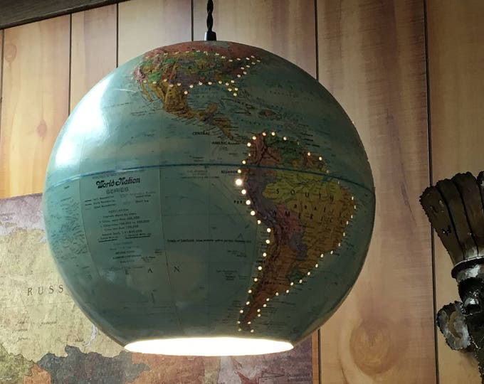 Repurposed World Globe Pendant Light - Etsy