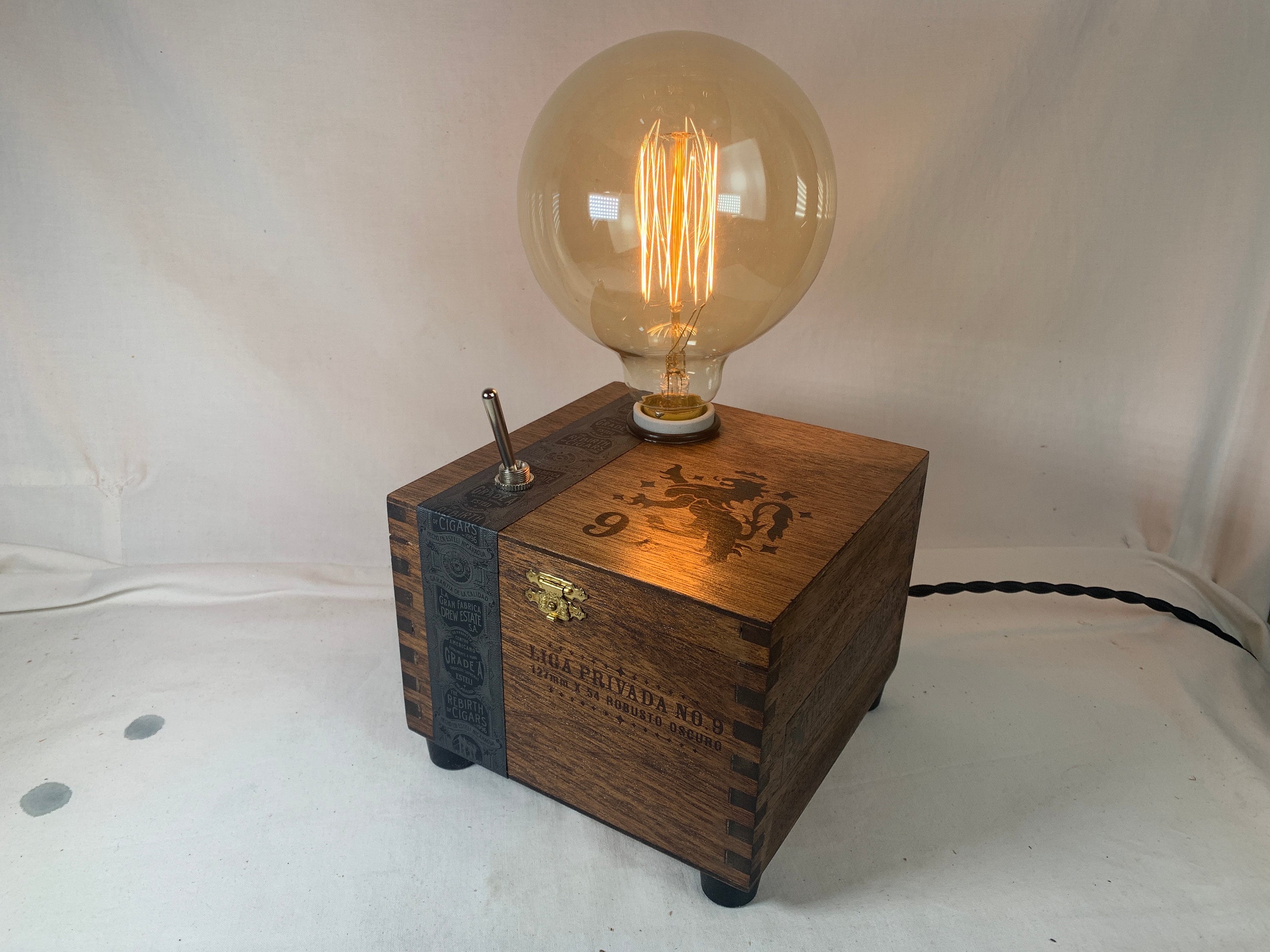 Cigar Box Lamp, Desk Lamp, Cigar Box, Man Cave Lamp, Steampunk Lamp ...