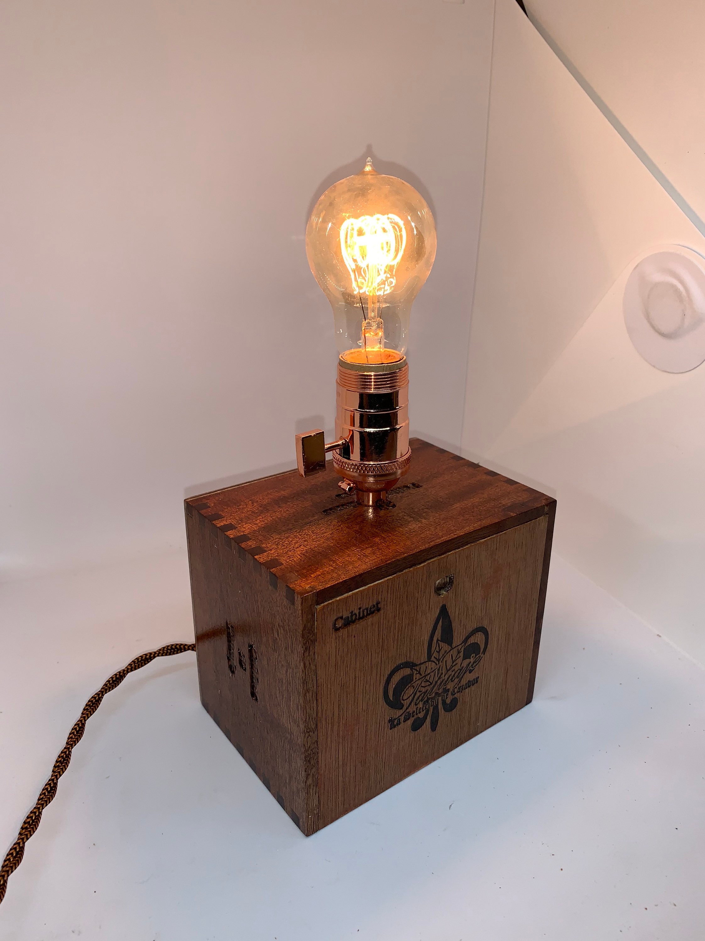Cigar Box Lamp Desk Lamp Cigar Box Man Cave Lamp Steampunk - Etsy