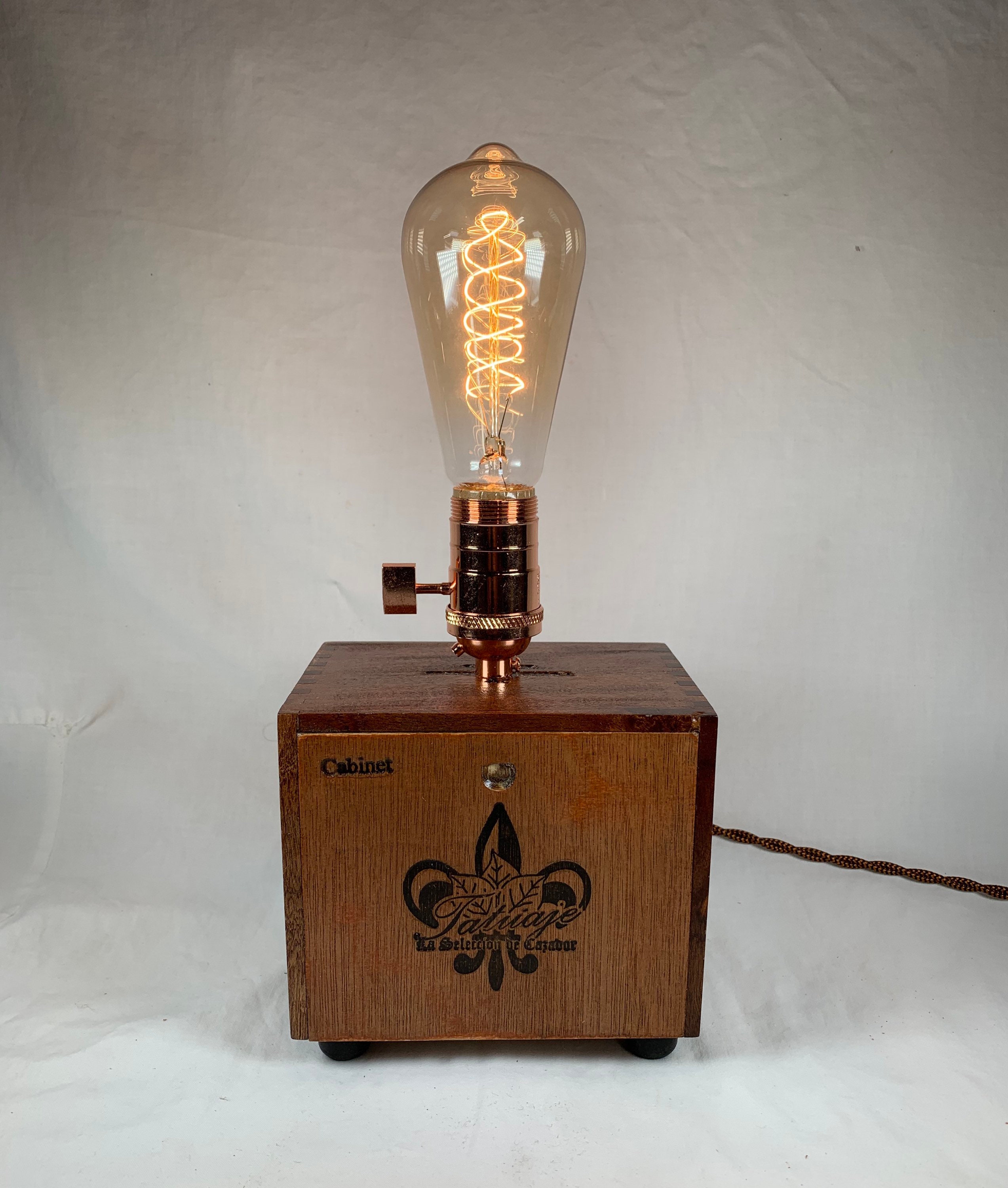 Cigar Box Lamp Desk Lamp Cigar Box Man Cave Lamp Steampunk - Etsy