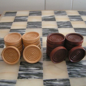 STAINED CHECKERS SET - Etsy