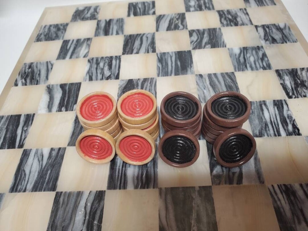 HANDPAINTED CHECKERS SET - Etsy