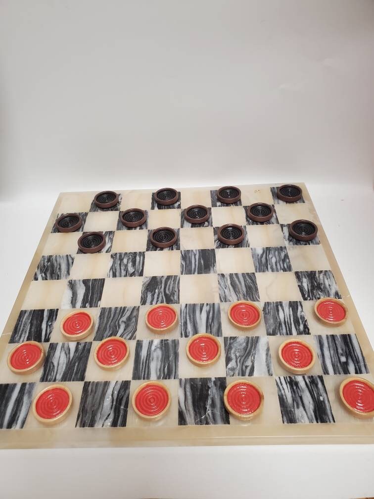 HANDPAINTED CHECKERS SET - Etsy