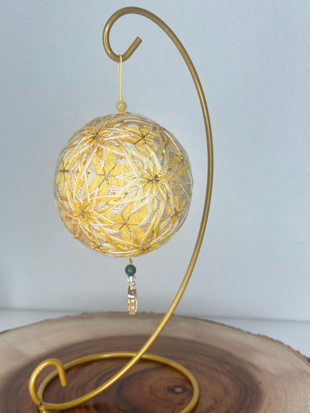 Japanese Temari Ball - Soul Color Yellow | Handcrafted Art Ornament ...