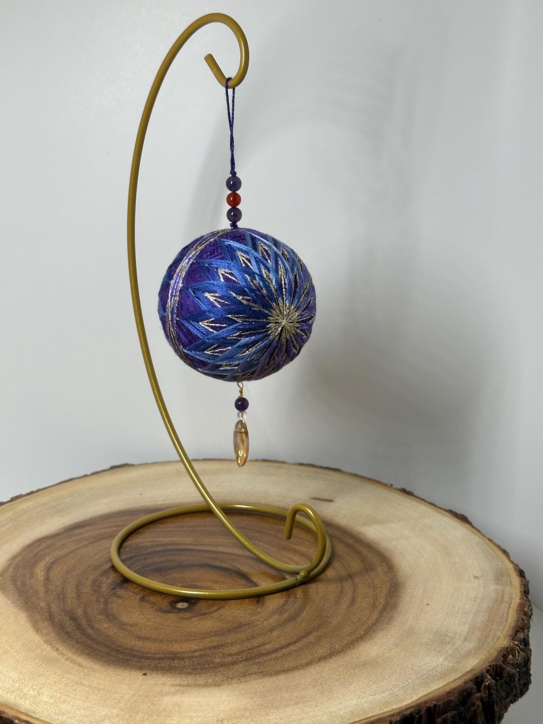 Temari Ball, Soul Color Purple , Miyabi Original, With Gold Stand ...