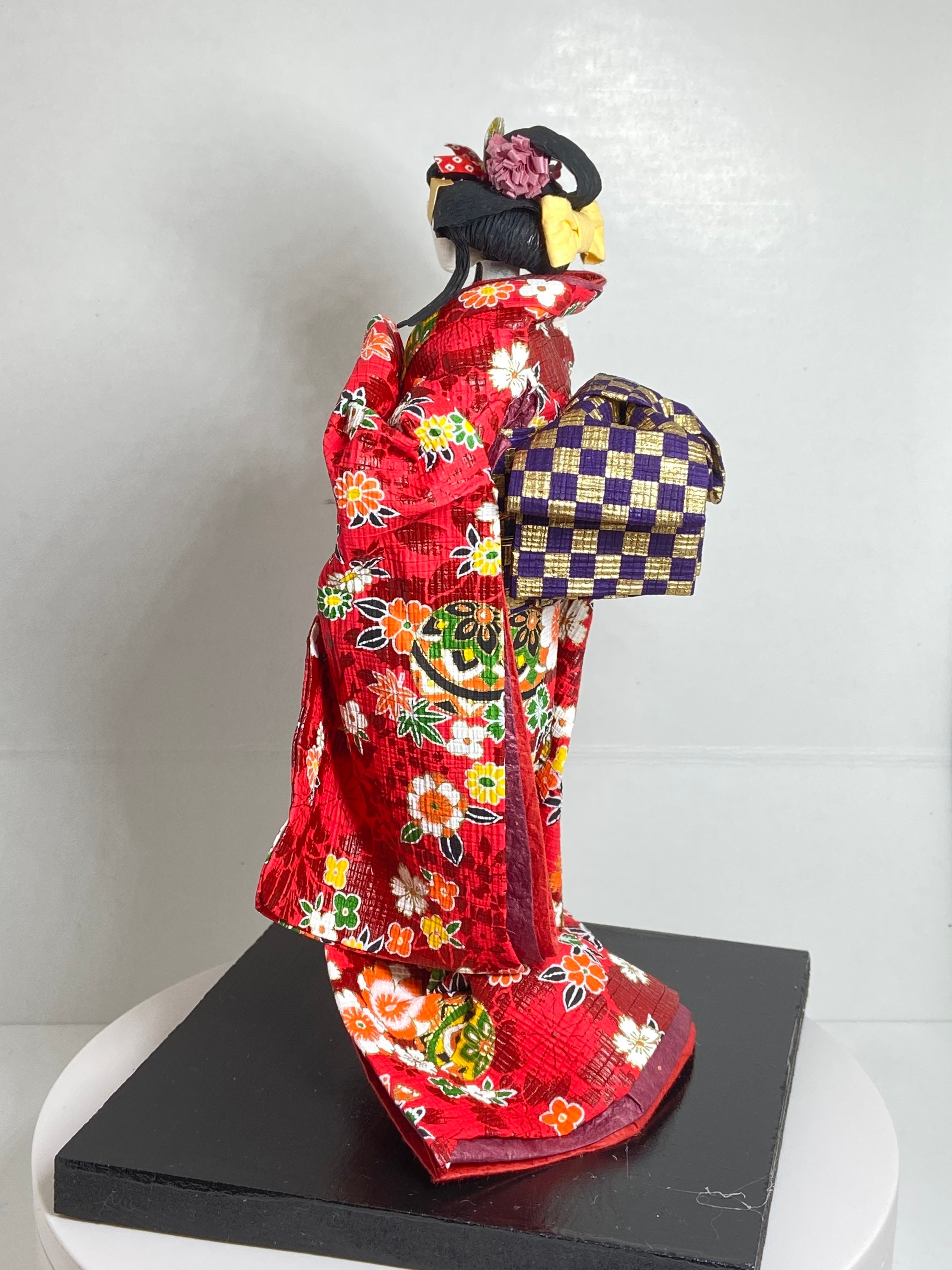 Japanese Washi Paper Doll Princess Red Kimono Hime | Etsy
